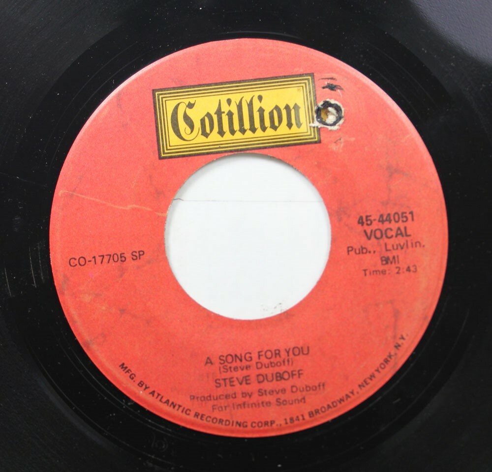 Rock 45 Steve Duboff - A Song For You / In The Peaceful Valley ...