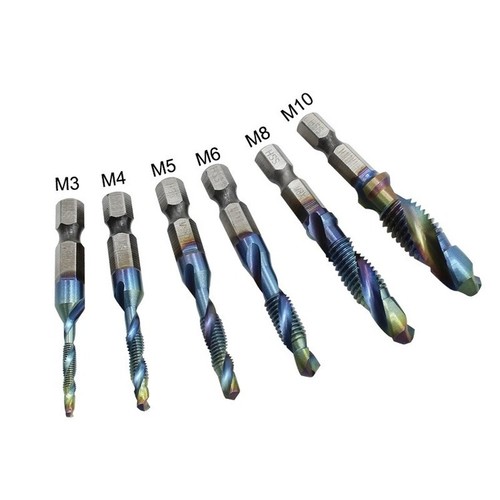 6X Hex Shank Tap Drill Bit Metric Thread Screw Compound Tapping Set ...