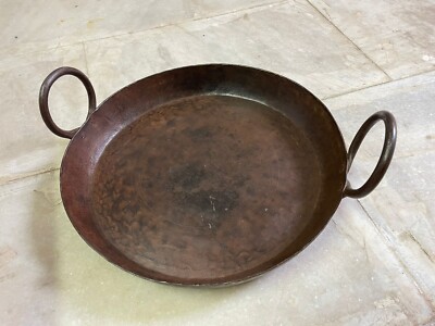 Old Antique Rare Handmade Rustic Iron Wok Kadai Deep Frying Pan ...