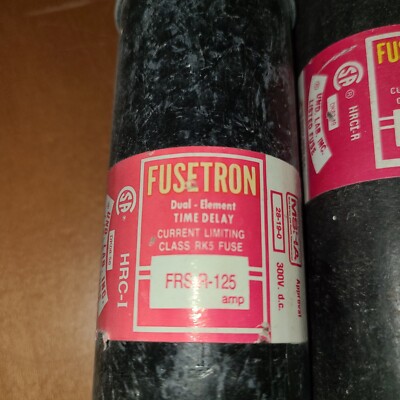 ONE BUSSMANN FUSETRON FUSE FRSR125 FRS-R-125, 125 AMPS, 600 VOLTS MANY ...