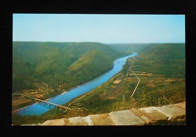 1950s View from Top of Hyner Lookout toward North Bend Susquehanna R ...