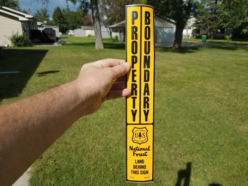 NOS Vintage US Forest Service Property Boundary 15" Sticker Sign ...