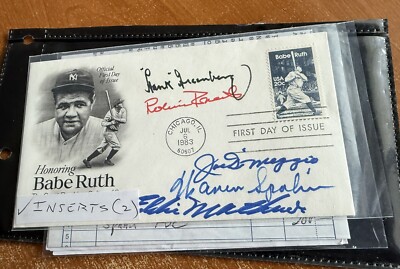 Rare Babe Ruth FDC W/5 Autos! Inc J. DiMaggio & W. Spahn! | eBay