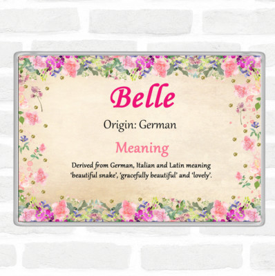Belle Name Meaning Jumbo Fridge Magnet Floral | eBay UK