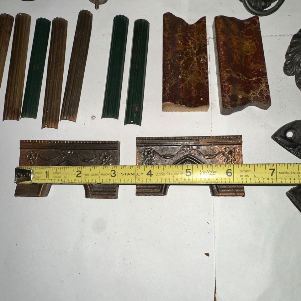 Antique Lot Clock Parts Gongs,Pillars, Lions, Feet+ | eBay