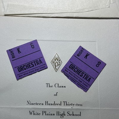 WHITE PLAINS NY Westchester 1932 HIGH SCHOOL GRADUATION Invitation ...