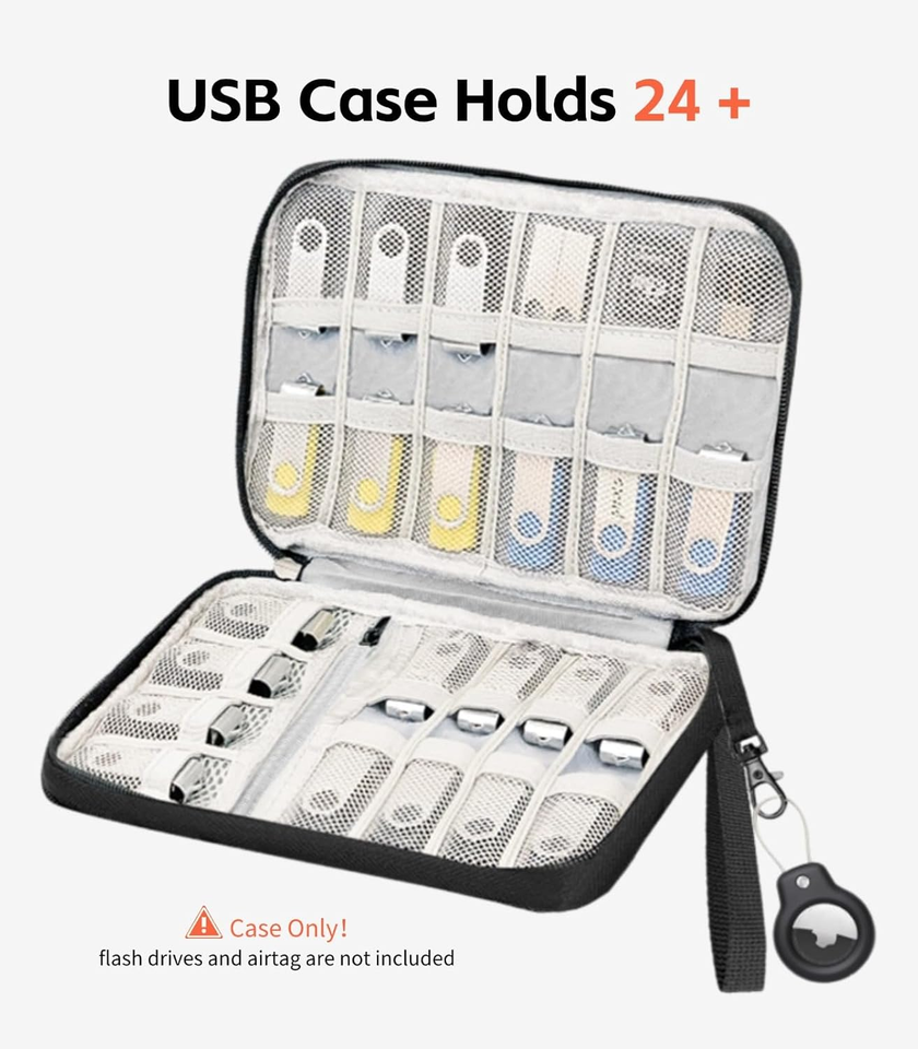 USB Flash Drive Case with Labels, USB Organizer Holds 24 Pcs, Usbs Case ...
