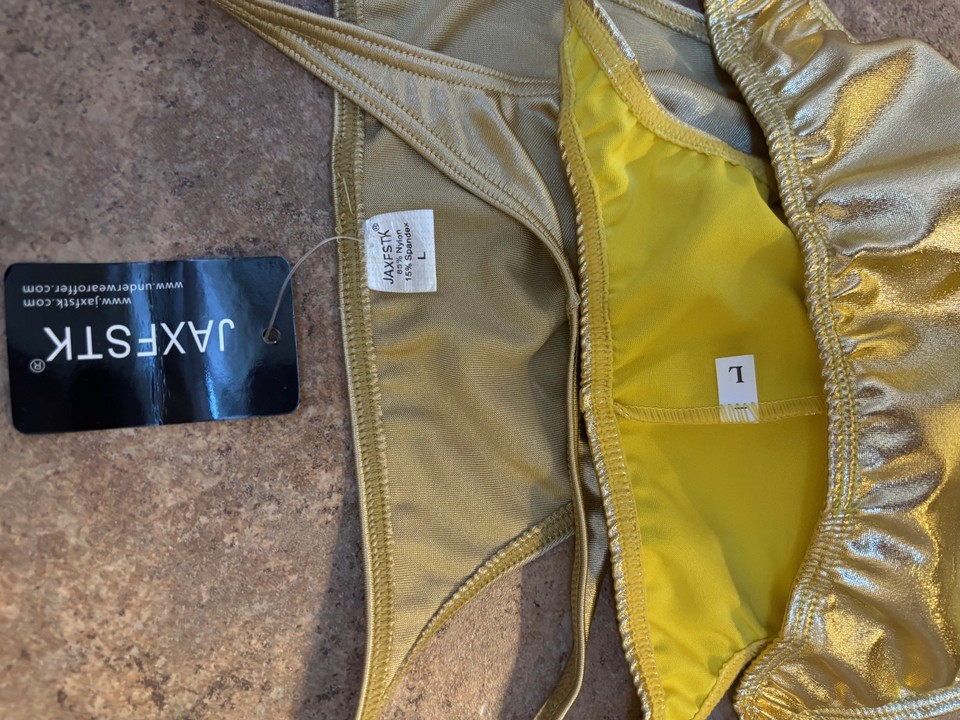 JAXFSTK Men's Large Swim bikini - Gold new with tags!, 1 Large Gold ...