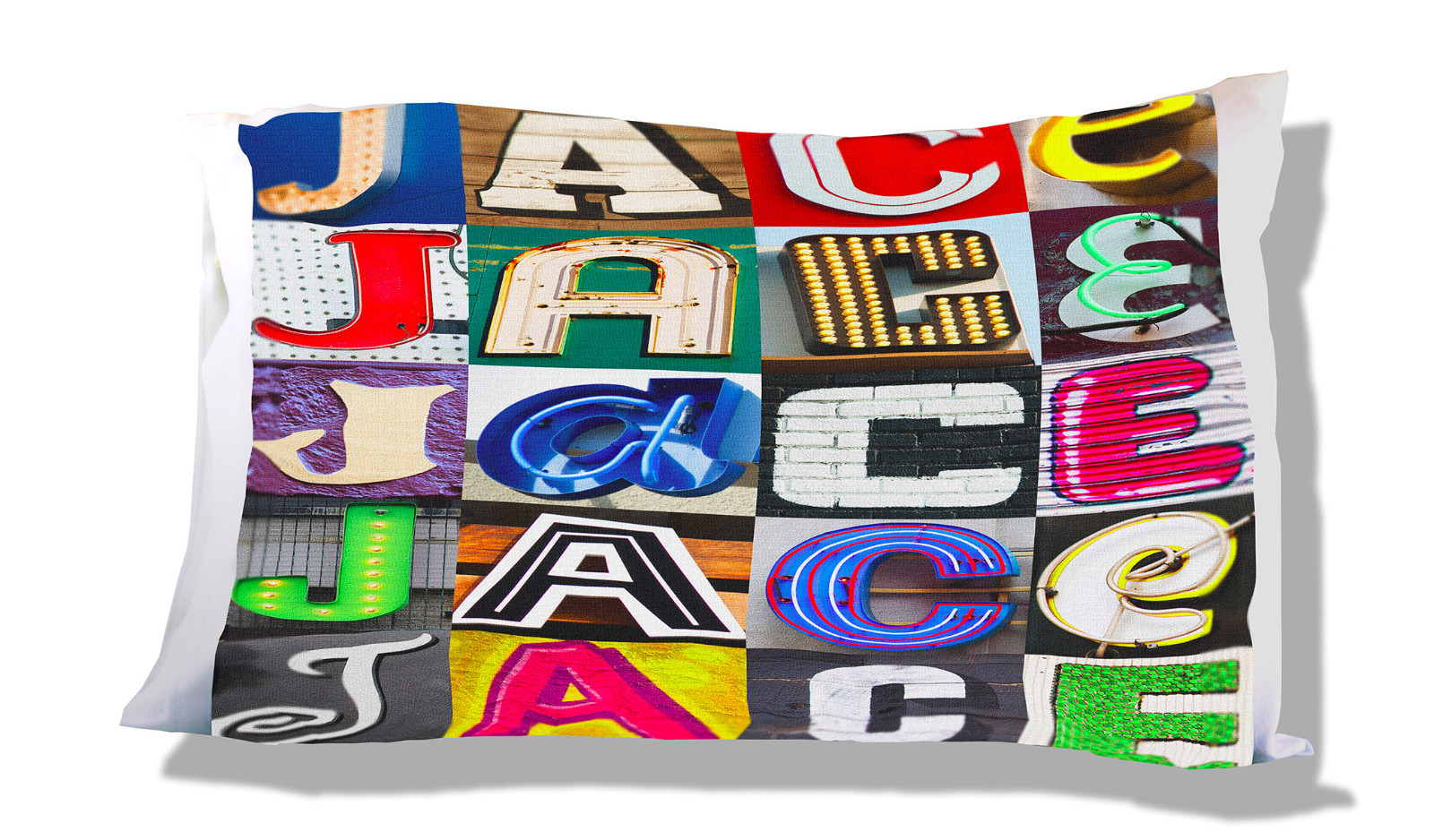 JACE Personalized Pillowcase featuring the name in photos of sign ...