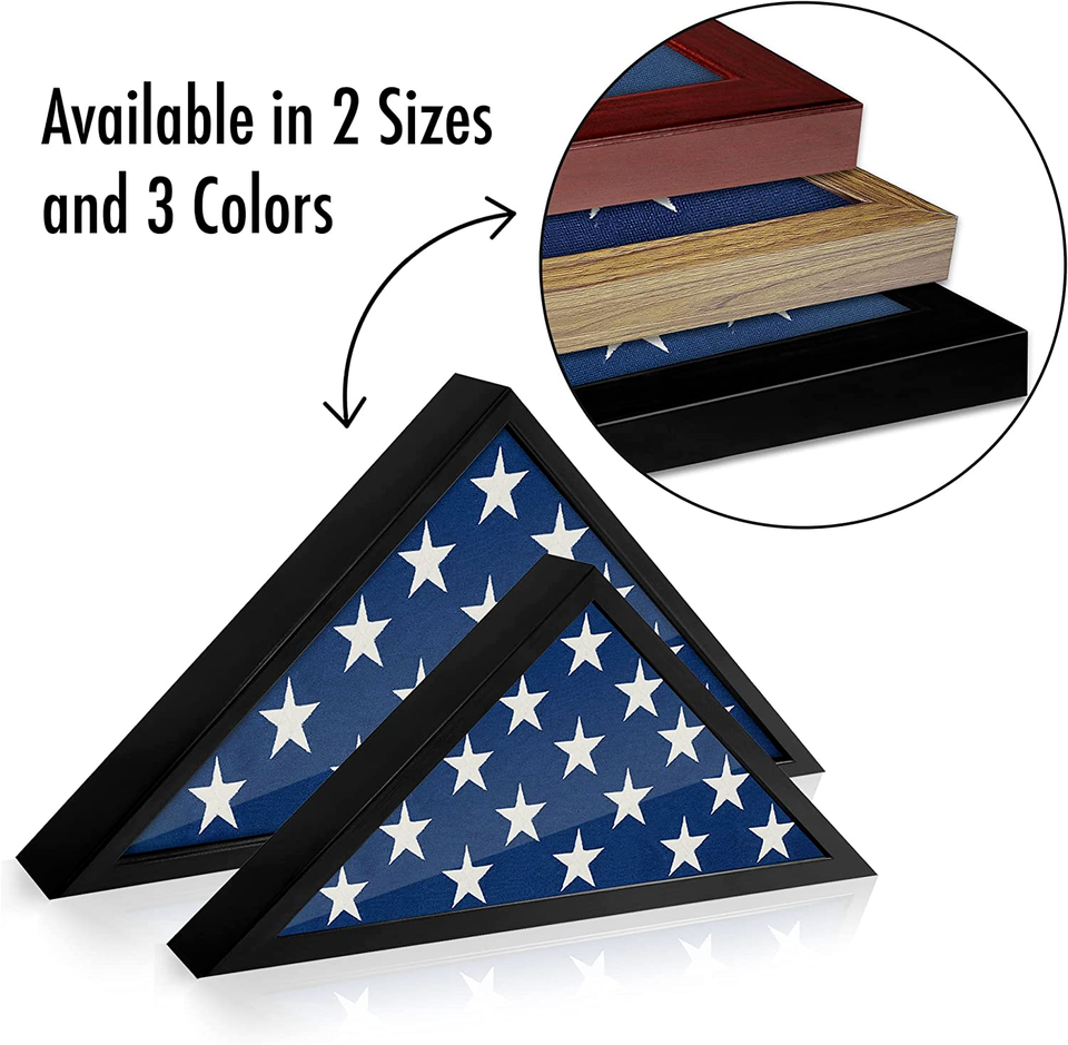 USA AMERICAN US FOLDED MEMORIAL FLAG TRIANGLE DISPLAY CASE BOX BURIAL ...
