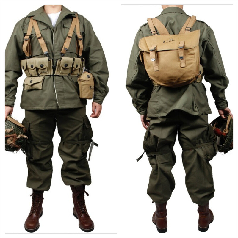 WWII USMC Army M43 M1 Tactical Equipment Jacket Pants Backpack Normandy ...