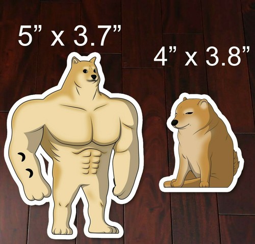 Graphic Swole Doge Buff Dog Chad Doge Sad Cheems Sticker Vinyl Car ...