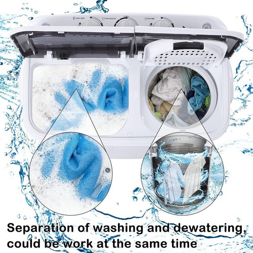 Portable Washing Machine, Twin Tub 14.3Lbs Capacity, Washer and Spinner ...