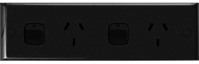 HPM STANDARD DOUBLE POWERPOINT 10A 230V Narrow Plate, Horizontal BLACK ...