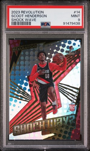Scoot Henderson Rookie Card 2023 Panini Revolution Shock Wave #14 PSA 9 ...