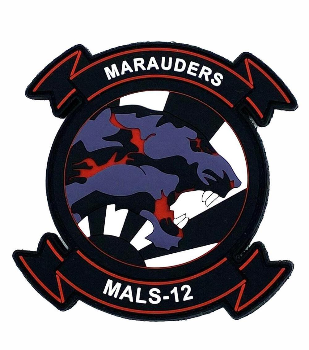 MALS-12 Marauders Black PVC Patch – With Hook and Loop, 4.5″ | eBay