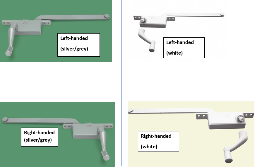 Window winder Operator Casement Window - Complete Set LEFT Handed white ...