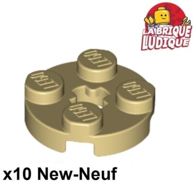 LEGO 10x Flat Round Plate Round Axle Hole 2x2 Beige/Tan 4032 New | eBay