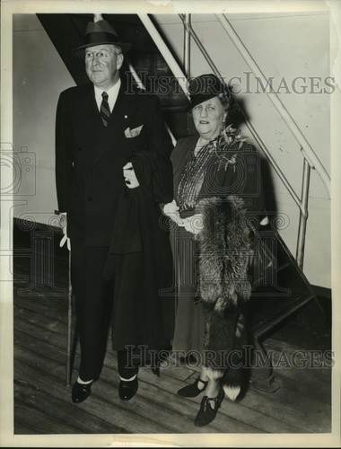 1940 Press Photo Mr & Mrs Alexander Weddell aboard SS Roma in New York ...