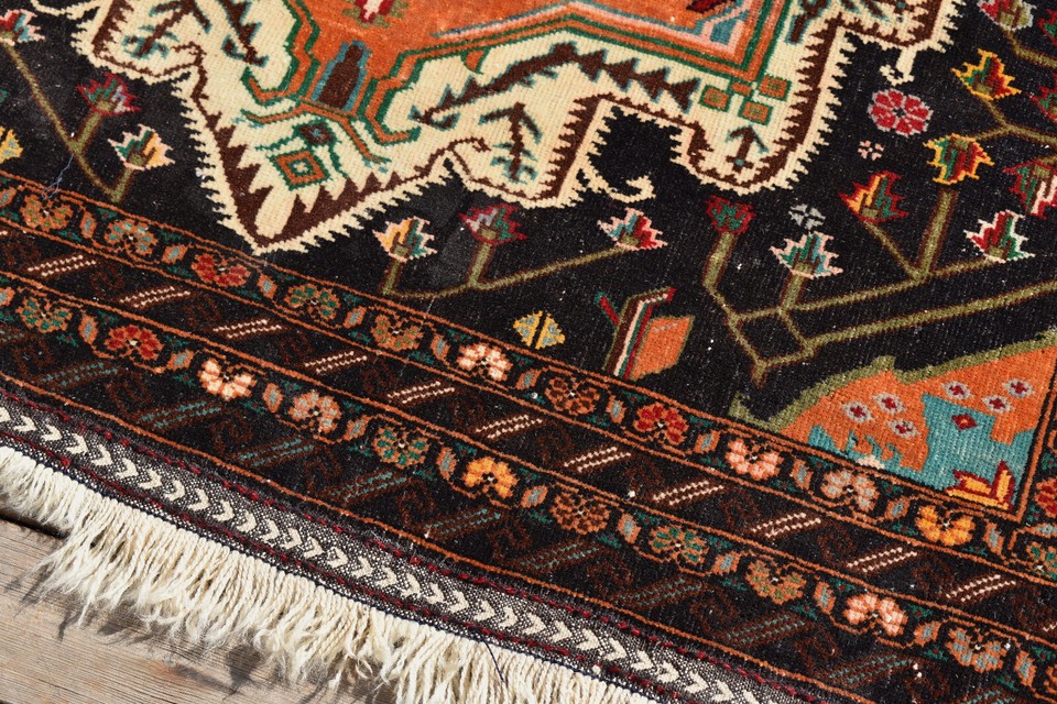 Caucasian Rug 3x6 Size Handknotted Vintage Primitive Brown Carpet ...