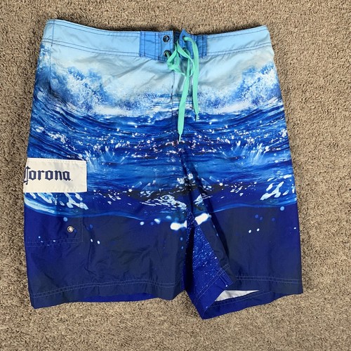 CORONA MENS SWIM SHORTS/SWIM TRUNKS - SIZE 36 - BLUE WATER OCEAN WAVES | eBay