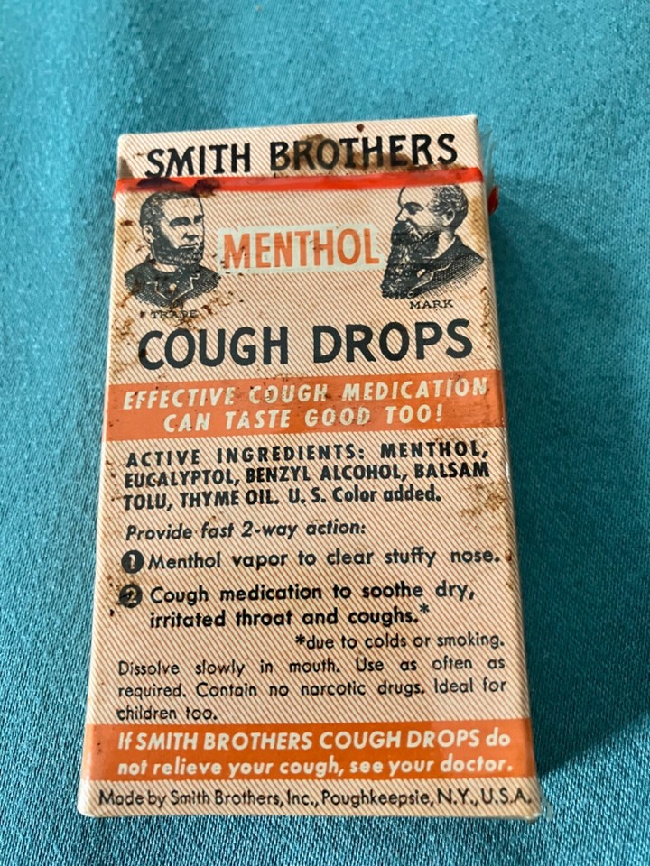 Smith Brothers Vintage Menthol Medicated Cough Drops Box is Full | eBay