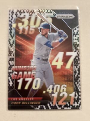 2020 Panini Prizm Cody Bellinger #NG-3 Numbers Game Snake Skin /50 ...