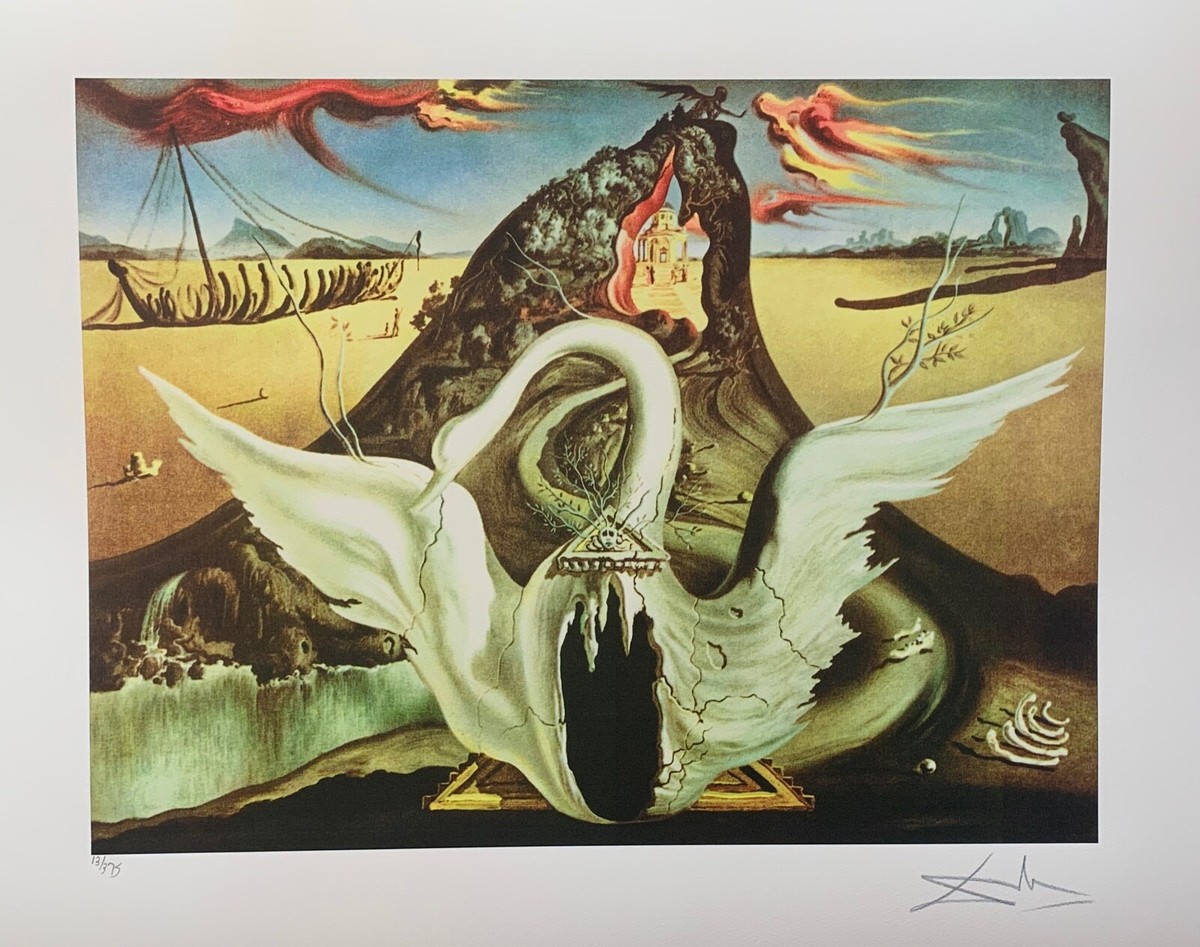 Salvador Dali Lithograph Values Swan