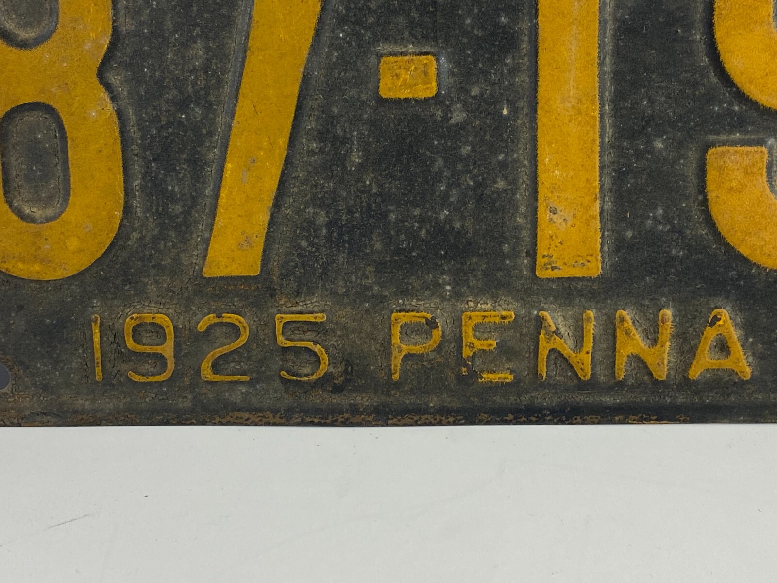 Antique Metal Penna License Plate 1925 Pennsylvania Auto Tag 387-191 ...