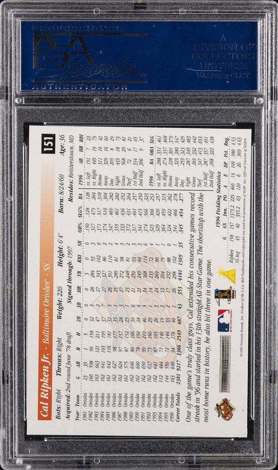 1997 SCORE PREM STOCK #151 CAL RIPKEN JR. PSA 10 | eBay UK