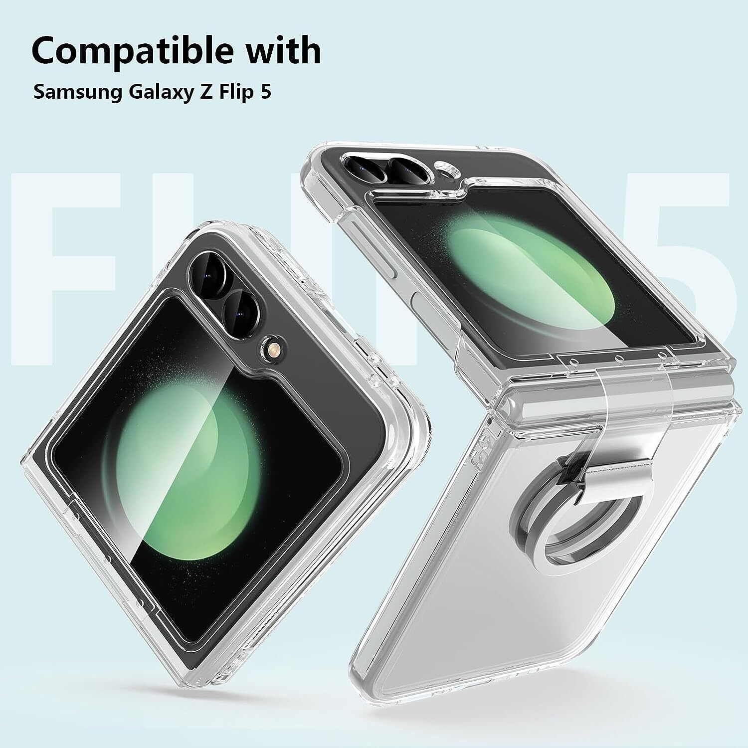 For Samsung Galaxy Z Flip 5 Clear Case Shockproof Transparent ...