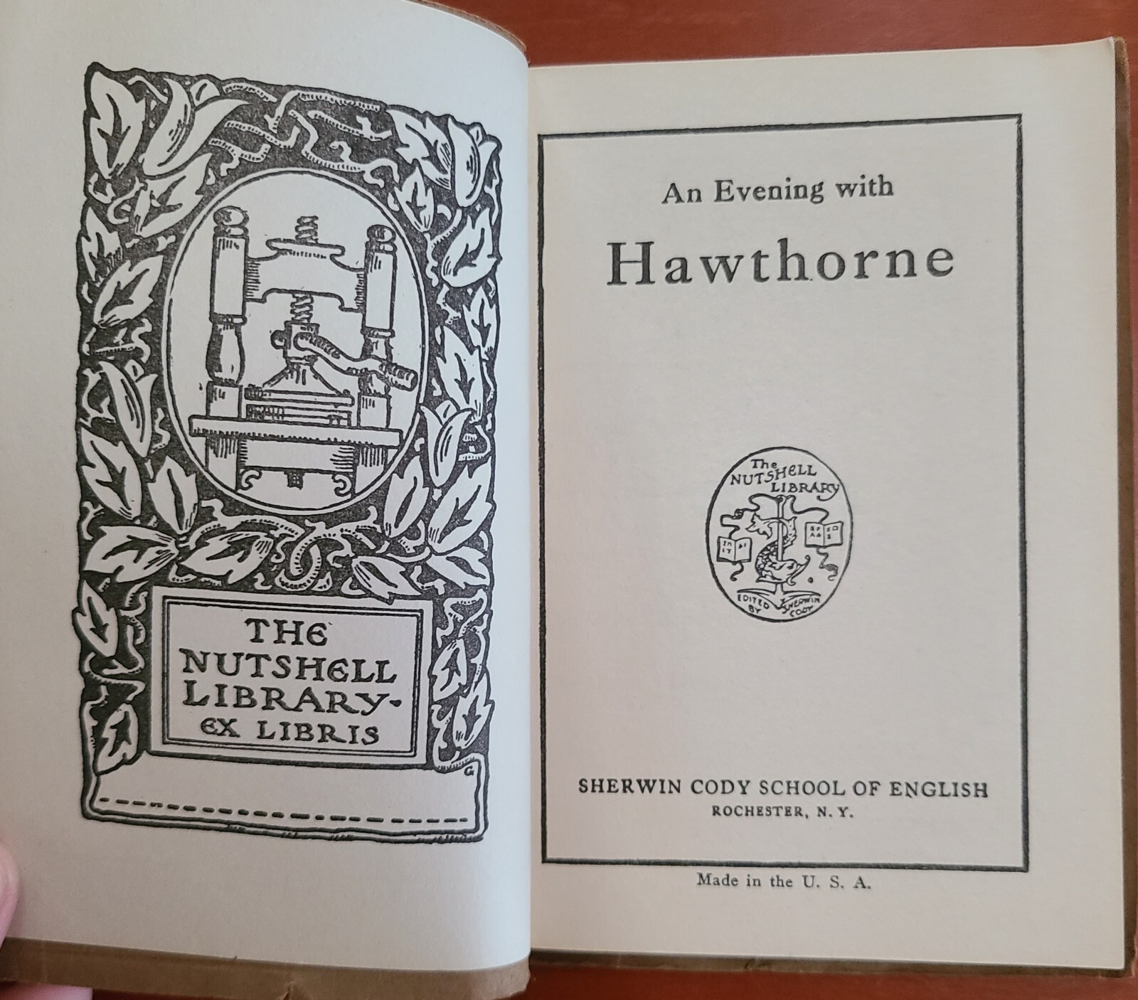 The Nutshell Library An Evening With Hawthorne by Sherwin Cody - 1927 ...