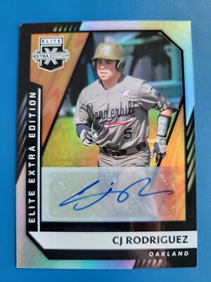 CJ Rodriguez 2021 ELITE EXTRA EDITION ROOKIE RC AUTO #158 OAKLAND ...