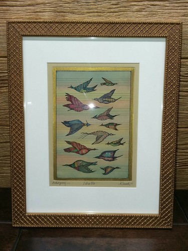 Signed Robert Klunk Art Libretto Birds watercolor etchings numbered ...