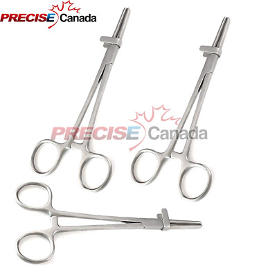 Set Of 3 Tube Occluding Clamp Forceps With Guard 7.25" Surgical ...