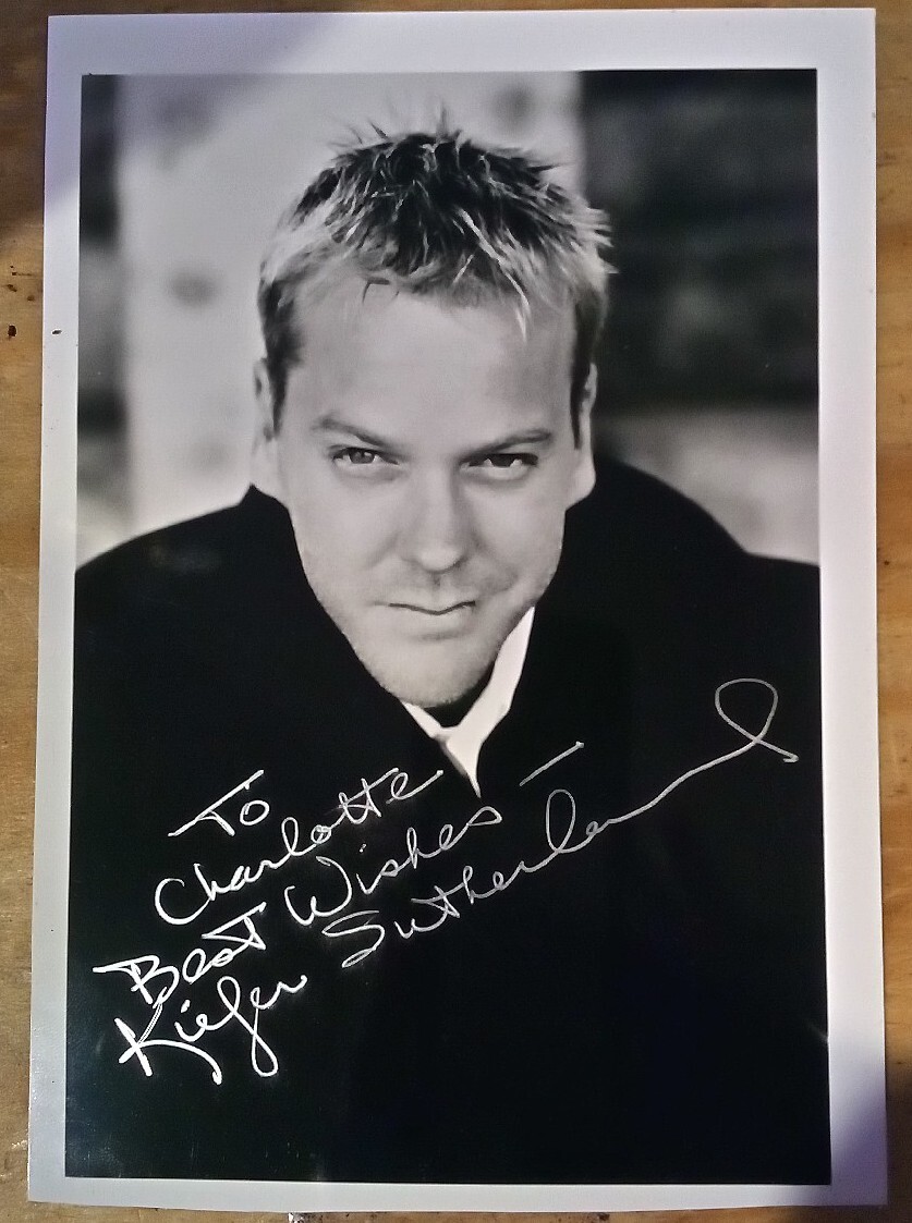Autographed Photo Of Kiefer Sutherland 5x7 Black And White Celebrity ...