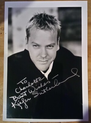 Autographed Photo Of Kiefer Sutherland 5x7 Black And White Celebrity ...