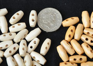 6 12 18 Tiny Natural Wood Toggle Buttons for Dolls Clothes, Baby Duffle ...