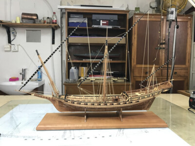 Le Requin Scale 1/72 800mm 31” 1750 POF Version Xebec Ship Wooden Model ...