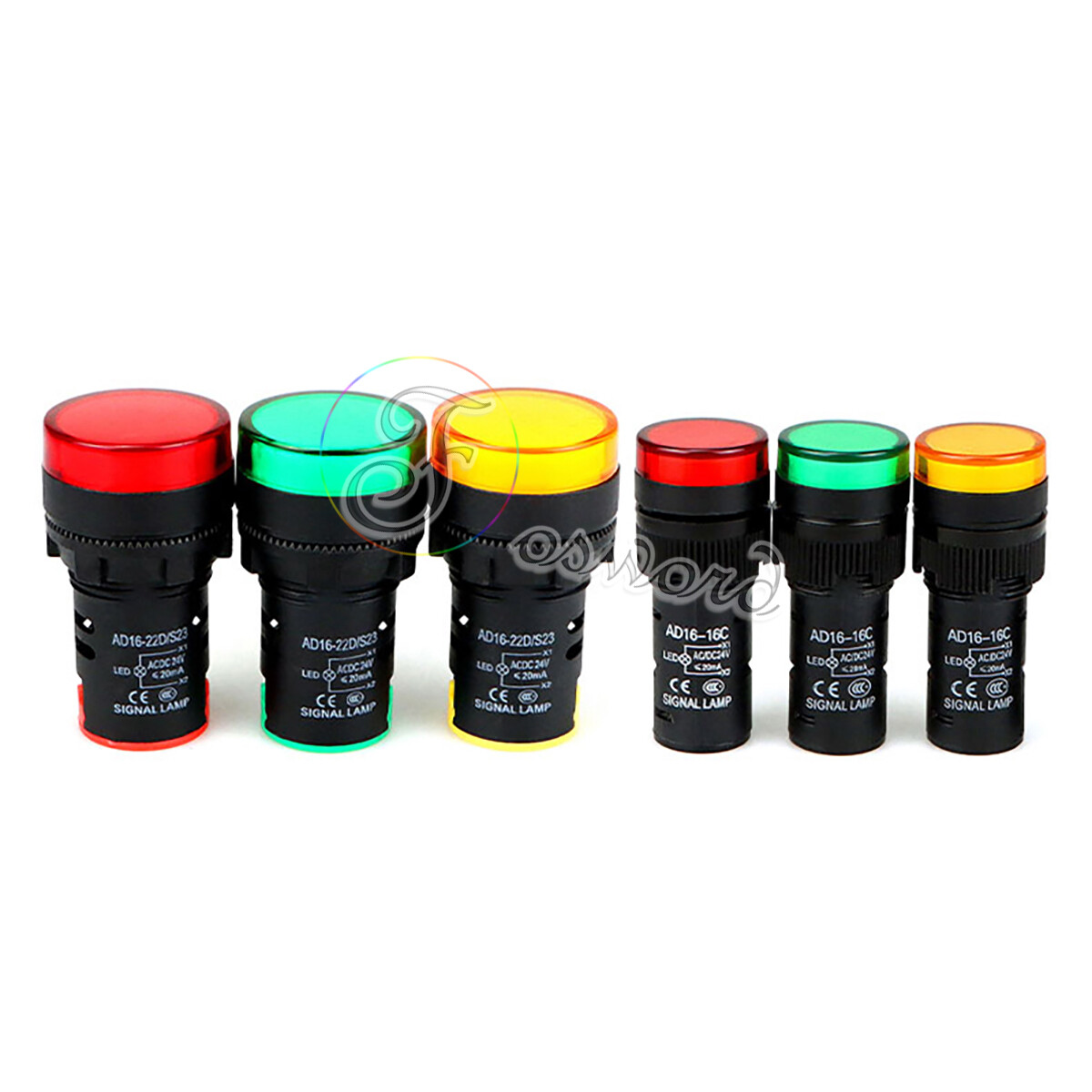 Indicator Pilot Light LED φ16/22 Warning Lamp Signal Panel AC DC 24V ...