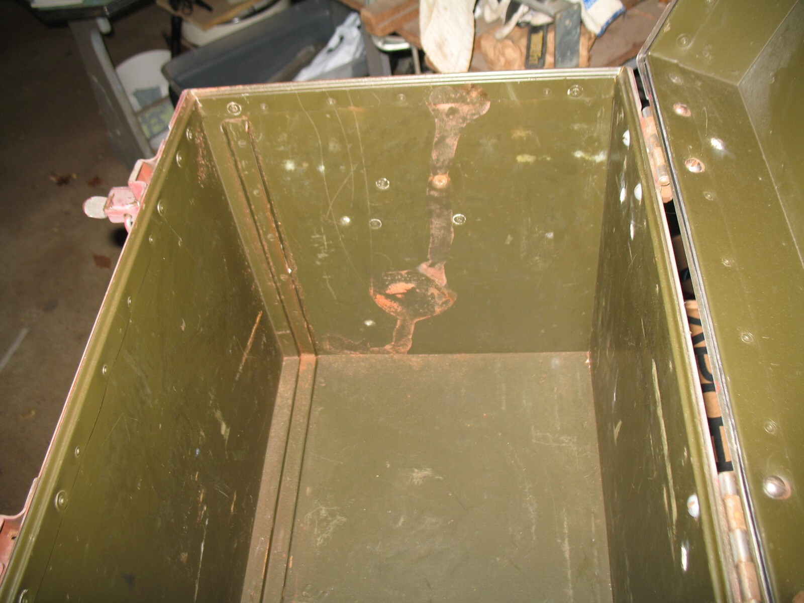 VTG 1964 MILITARY OFFICERS MESS KIT TRUNK CHEST BOX HINGES ADDED ...