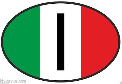 ITALY ITALIAN FLAG OVAL 4" HELMET TOOLBOX BUMPER STICKER DECAL MADE IN ...