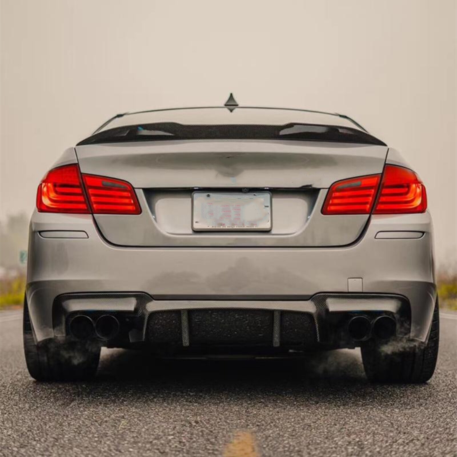 Gloss Black Rear Bumper Diffuser Lip For BMW 5 Series F10 2012-2016 MT ...