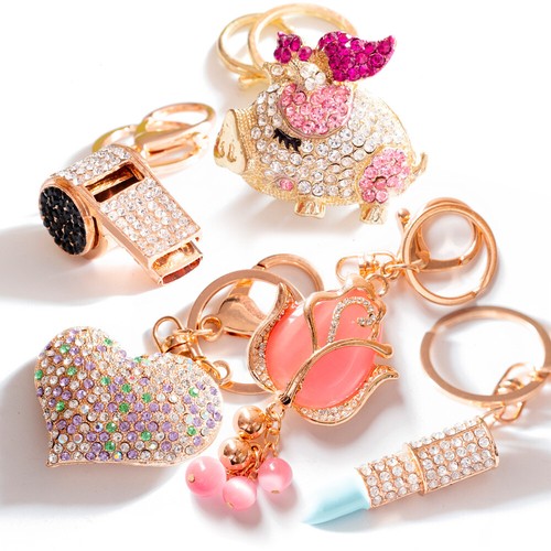 Flower Crystal Rhinestone Keyring Keychain Pendant Bag Purse Car Key ...