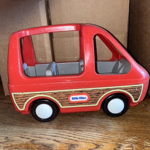 Little Tikes Minivan for Dollhouse Red Woody Wood Panel Vintage | eBay