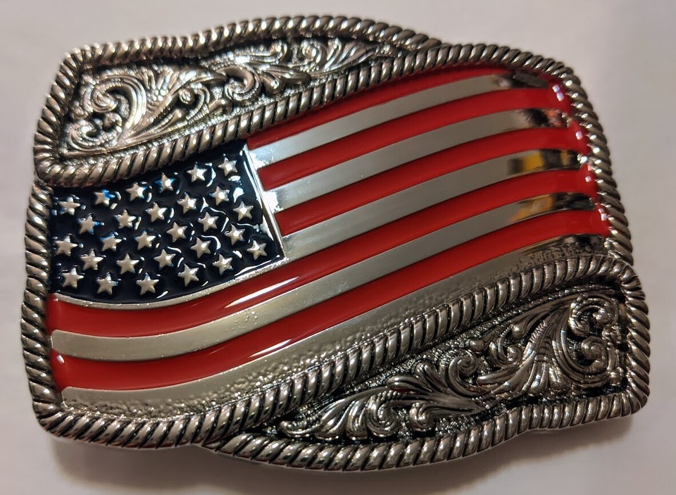 prem USA FLAG United States belt buckle military army navy marines AF ...