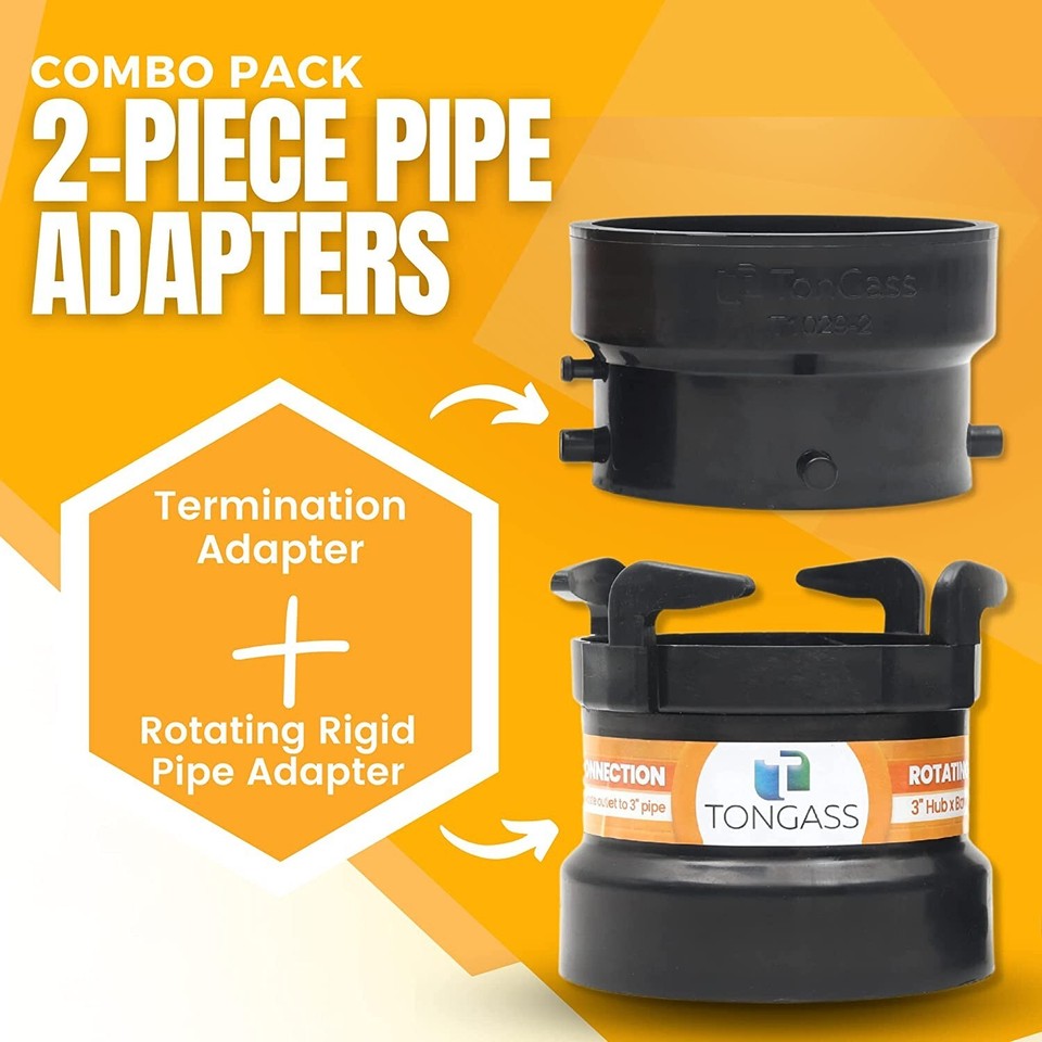 Combo Pack RV Sewer Hose Fitting Adapter To PVC Connection Termination ...