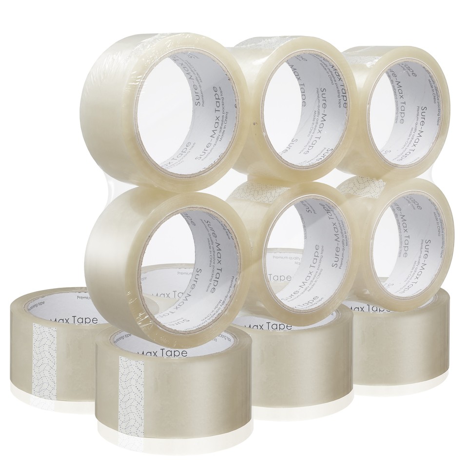 12 Rolls Clear Box Sealing Packing Tape Shipping - 2 mil 2" x 55 Yards ...