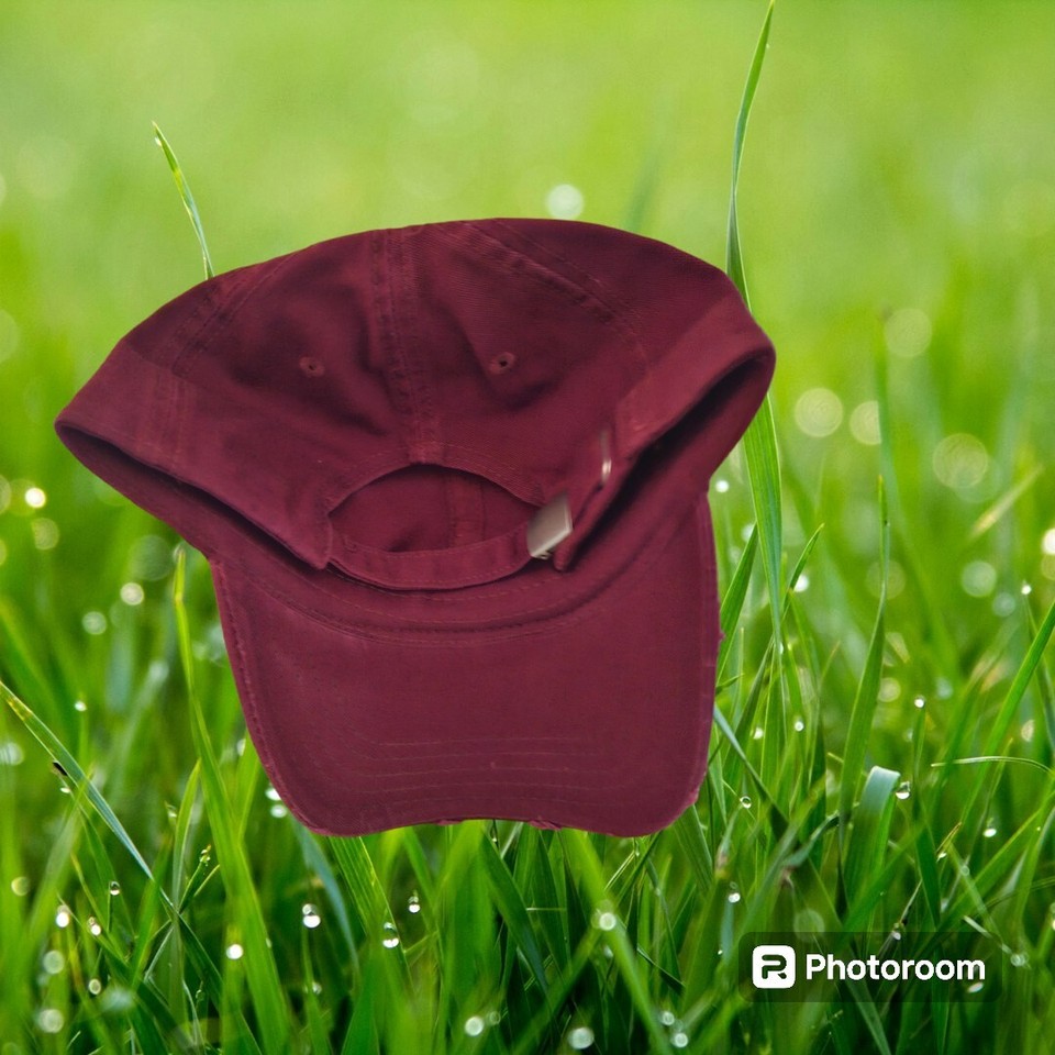 Distressed Maroon / Burgundy Cotton Baseball Ball Cap Dad Hat Vintage ...