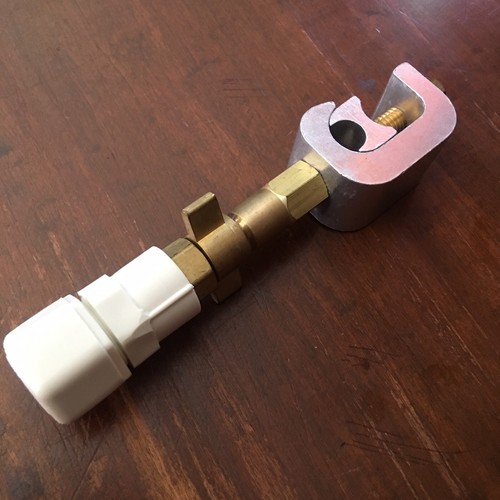 NOS SELF-PIERCING SADDLE VALVE Fridge water line Fits 3/8" supply Nylon ...